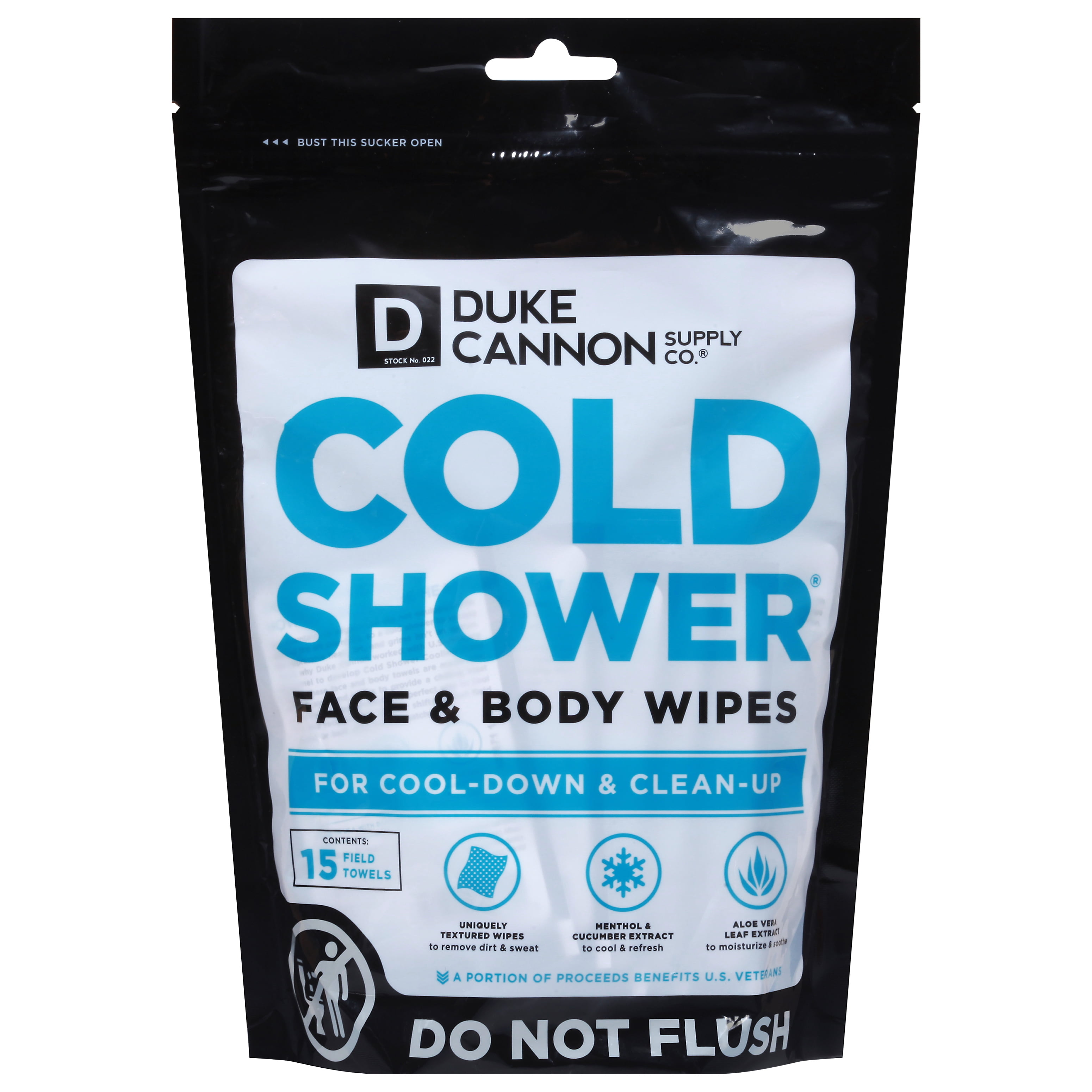 Duke Cannon Cooling Field Towels - 15/Pack, Gym & Sports Body Wipes for ...