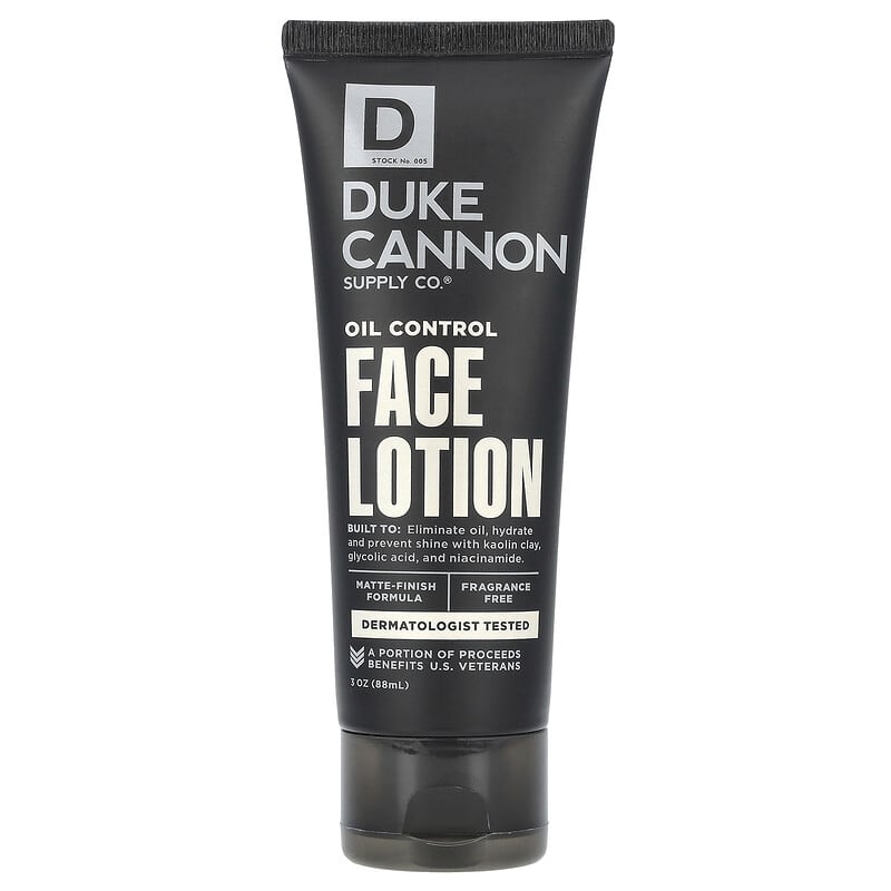 Duke Cannon Supply Co., Oil Control Face Lotion, Fragrance Free, 3 fl ...