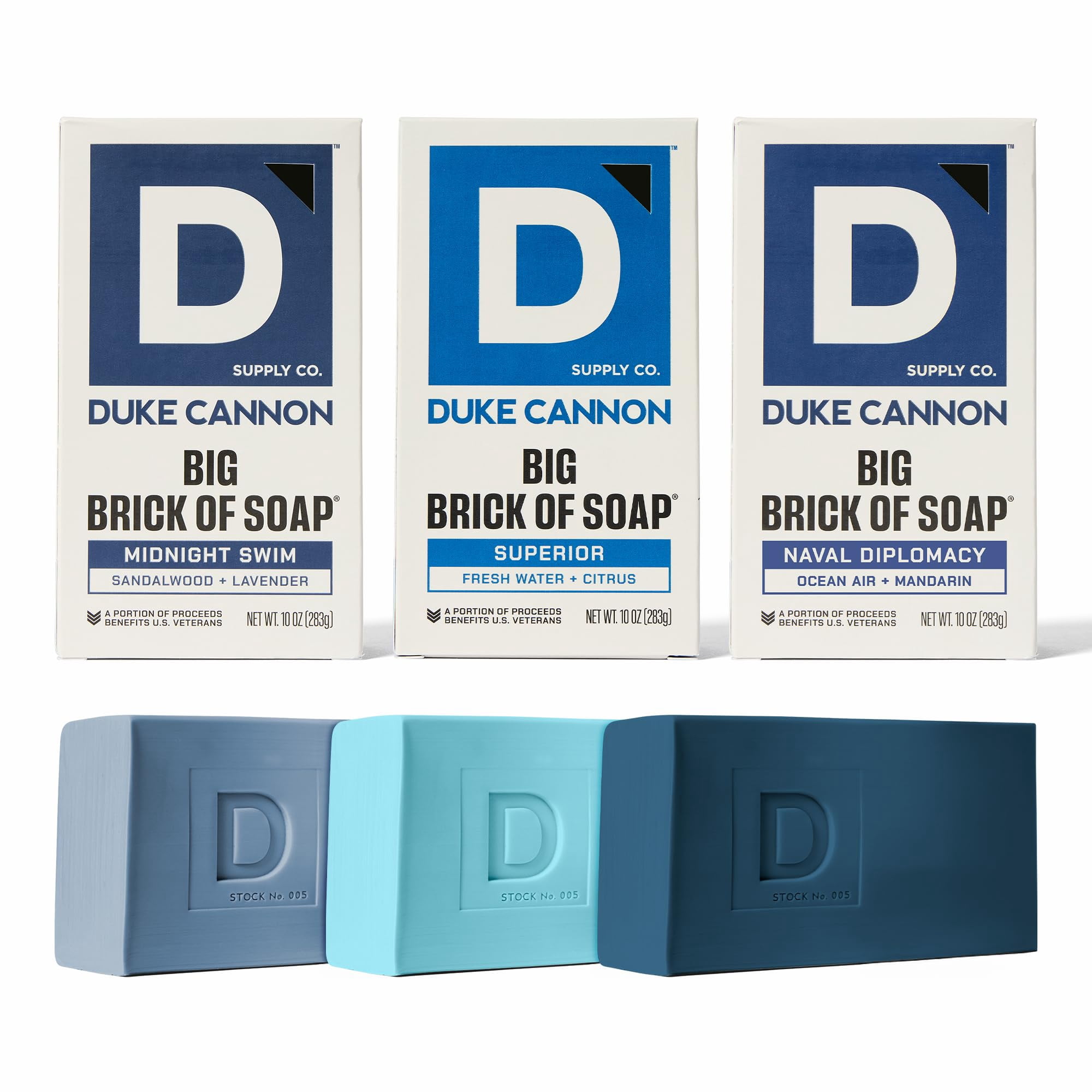 Duke Cannon Ultimate Freshness Soap 3-Pack Midnight Swim, Superior ...