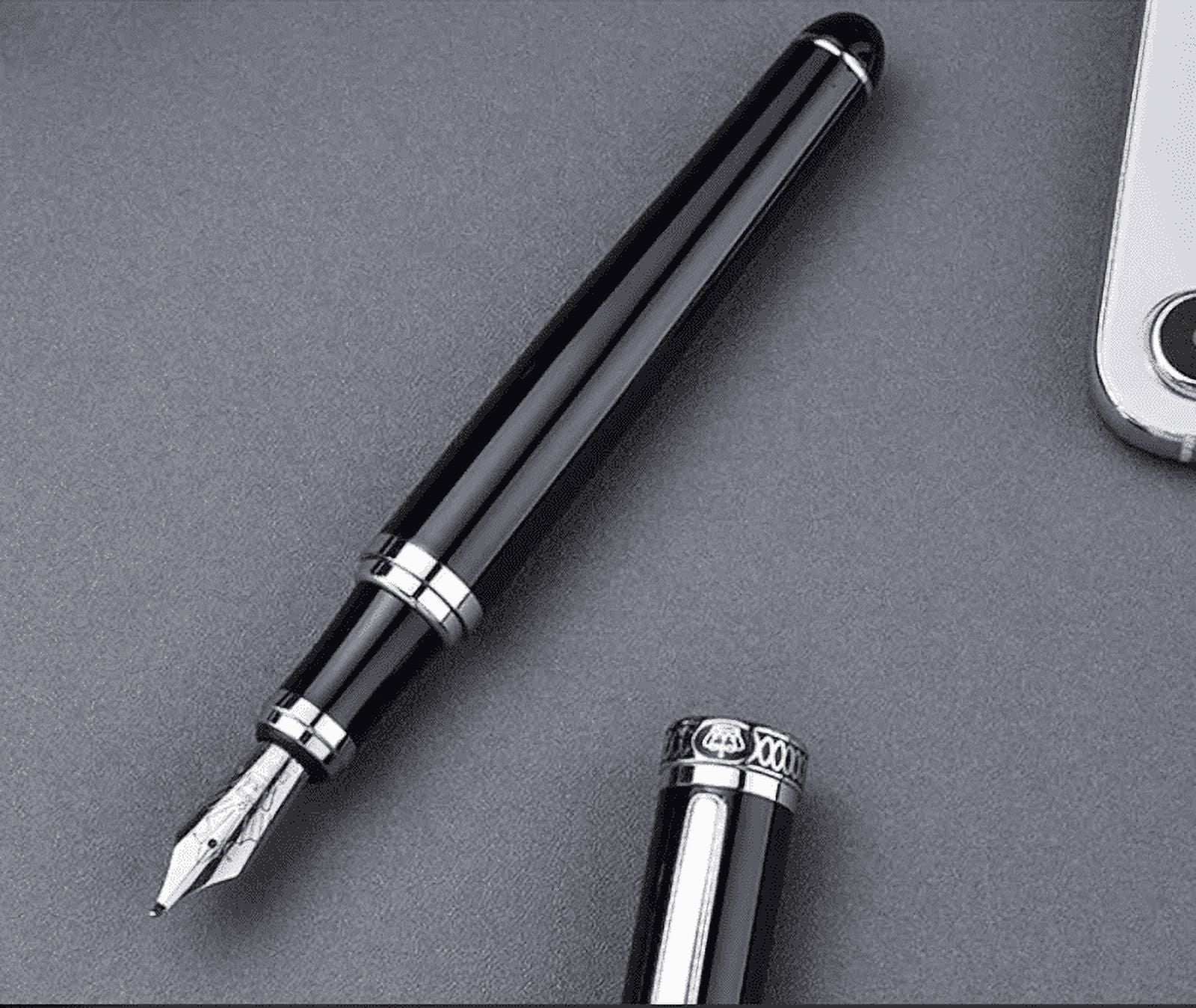 Duke D2 Black Silver Clip d2 Medium Nib Fountain Pen with 1pc ...