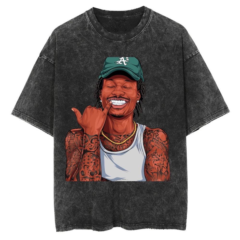 Duke Dennis Washed T-shirt hip-hop cotton short sleeved retro casual ...