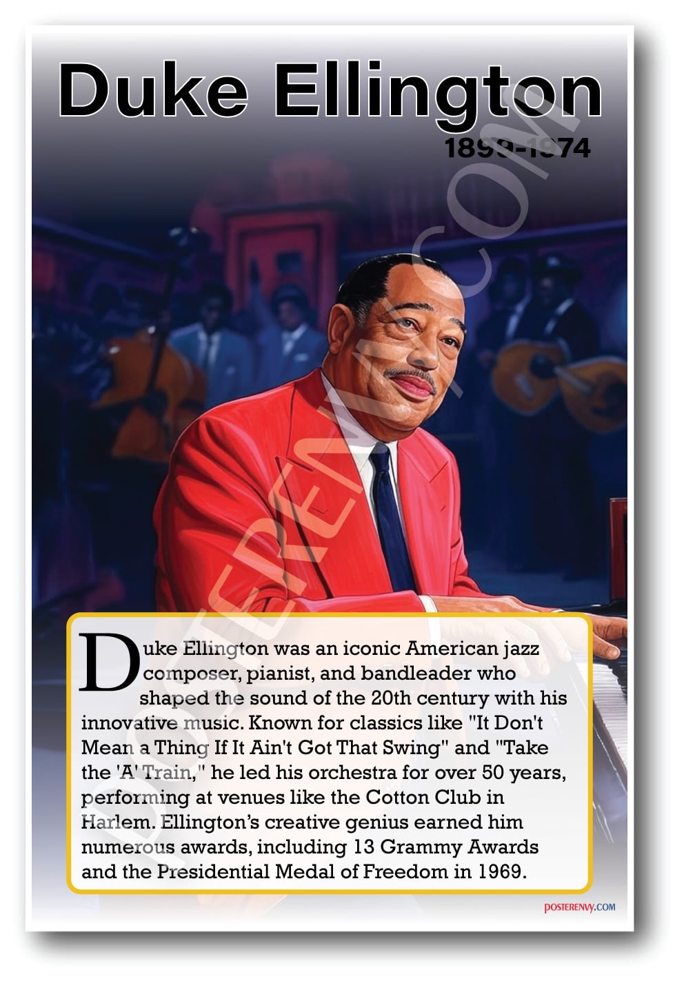 Duke Ellington - Jazz Composer - Biography Poster 18 x 12 inch ...