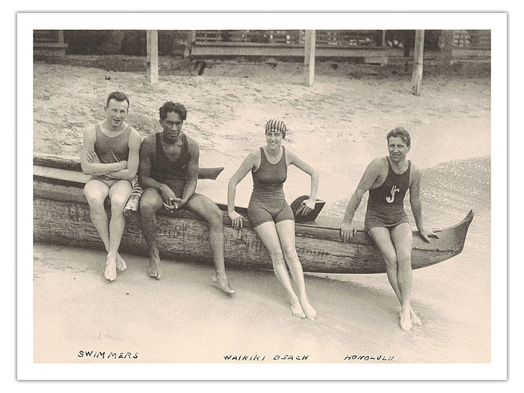 Duke Kahanamoku and Friends - Swimmers at Waikiki Beach Hawai’i ...