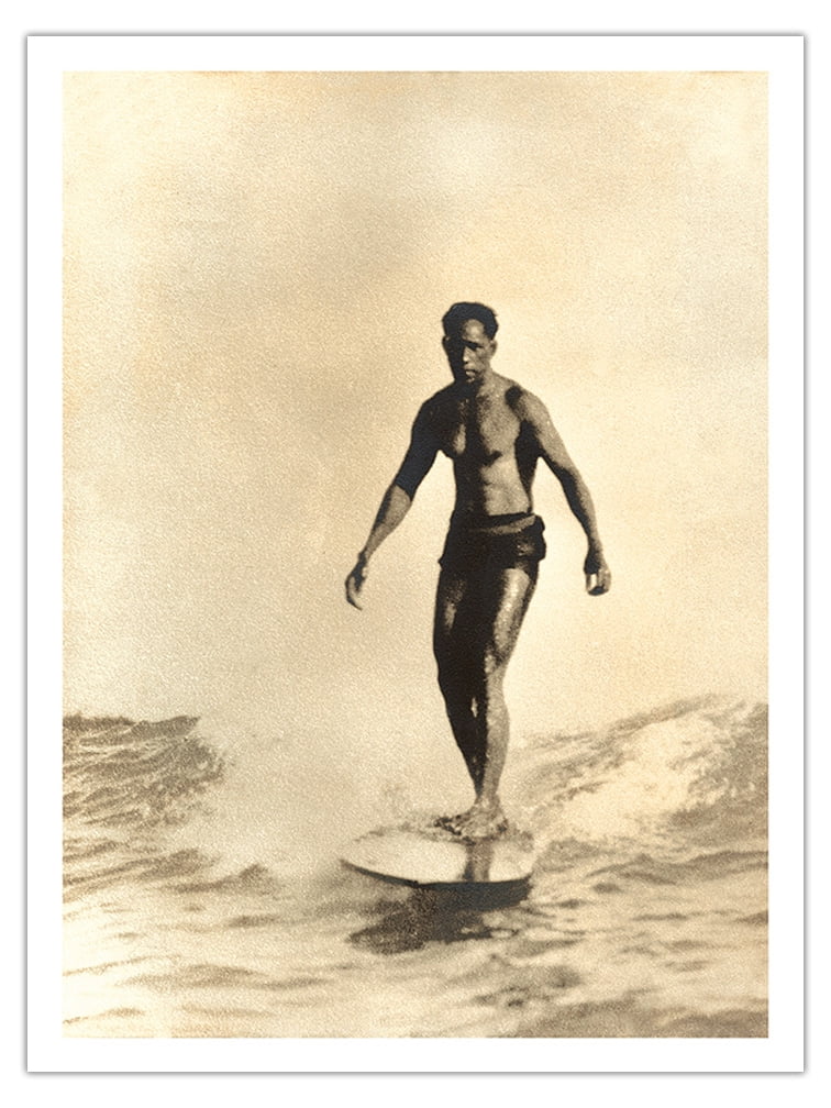 Duke Kahanamoku - Hawaiian Surfing - Vintage Sepia Toned Photograph by ...