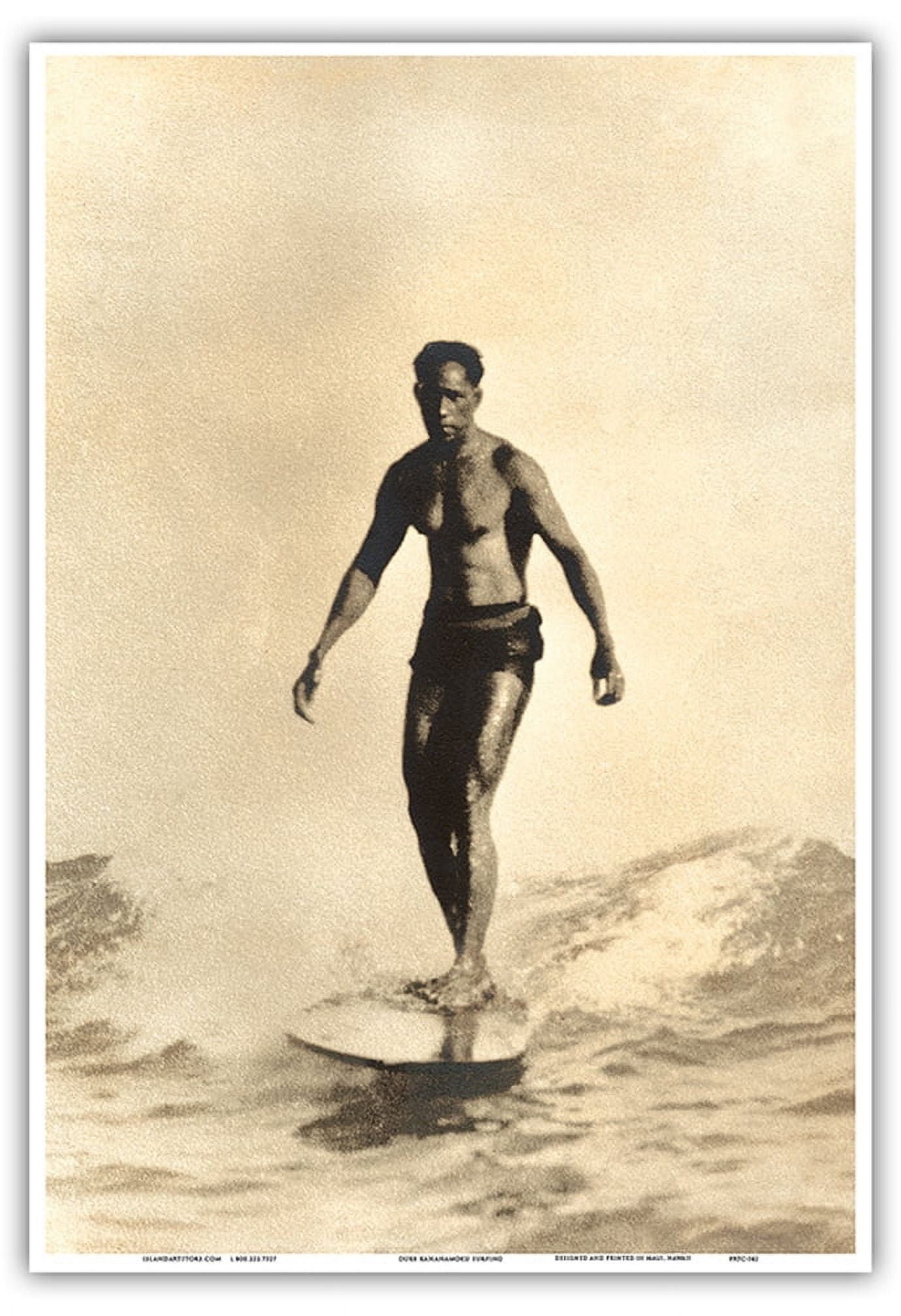 Duke Kahanamoku - Hawaiian Surfing - Vintage Sepia Toned Photograph by ...