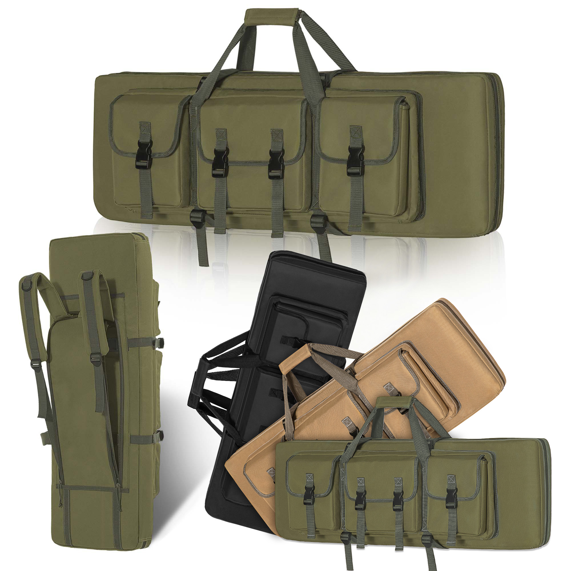 BULLDOG PIT BULL SHOTGUN CASE 52" WEATHER RESISTANT NYLON GREEN/CAMEL ...