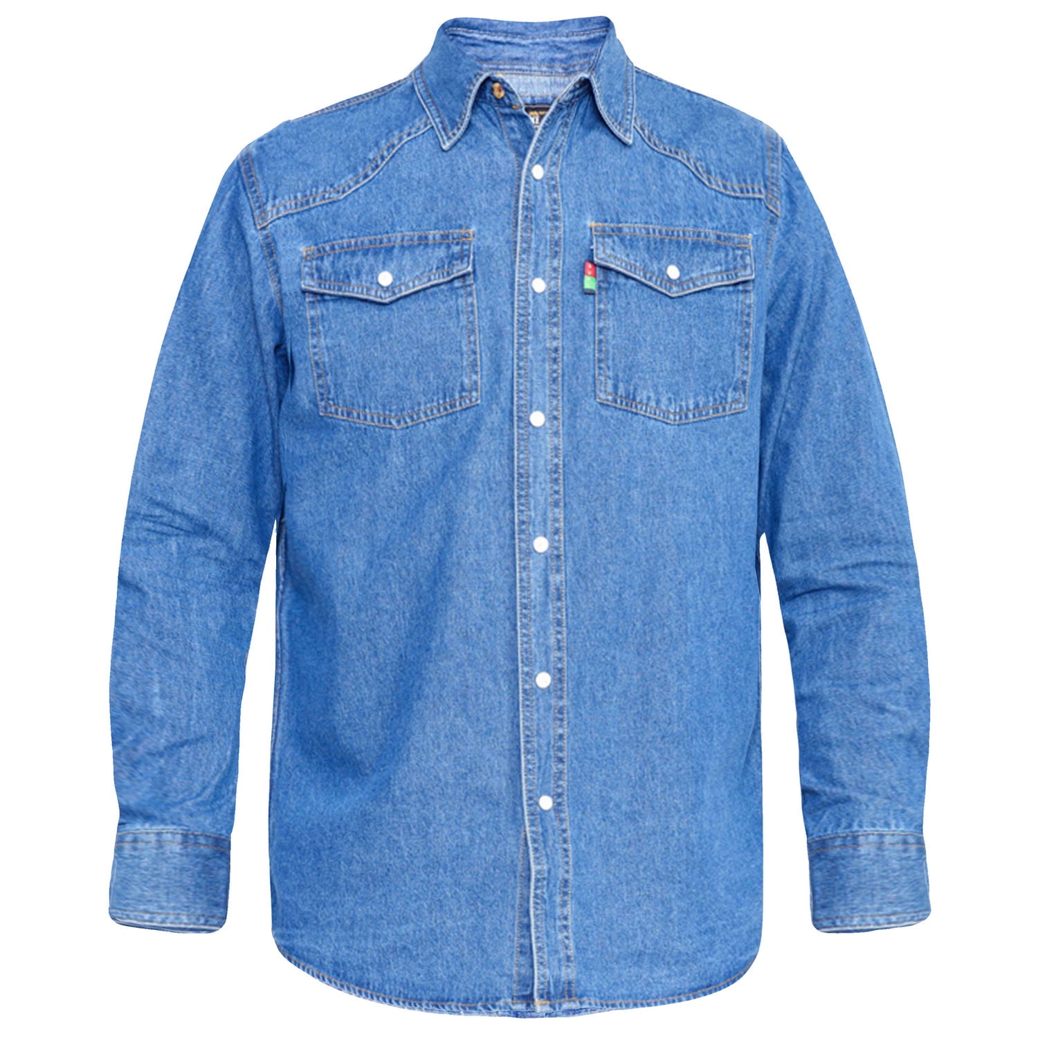 Duke Mens D555 Western Denim Shirt - Walmart.com