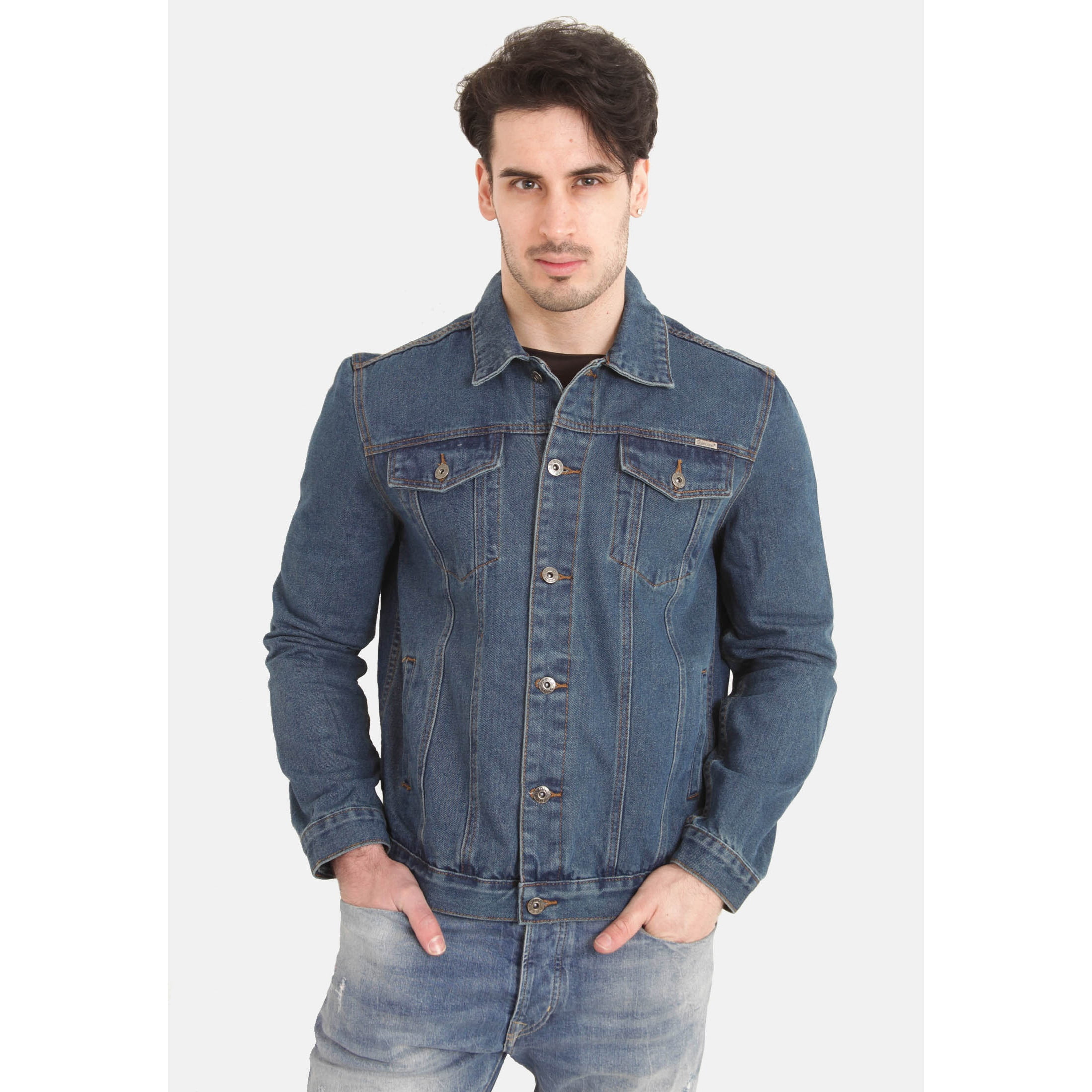Duke Mens Kingsize Western Trucker Style Denim Button Jacket - Walmart.com