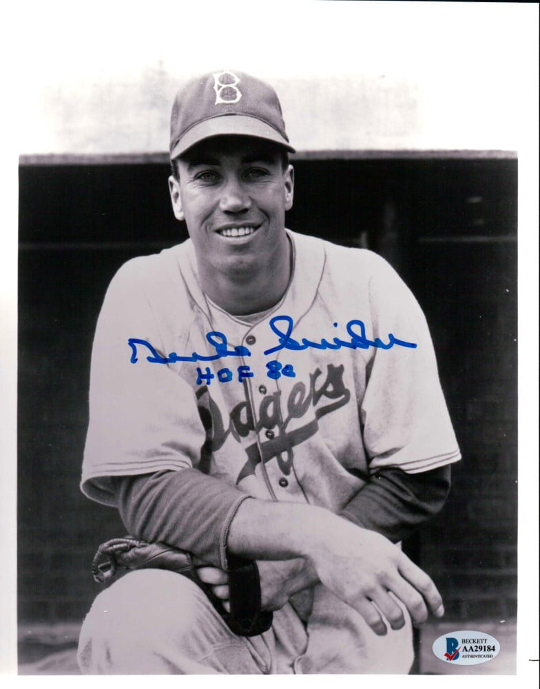 Duke Snider Signed Autographed 8X10 Photo Brooklyn Dodgers B/W Pose BAS ...