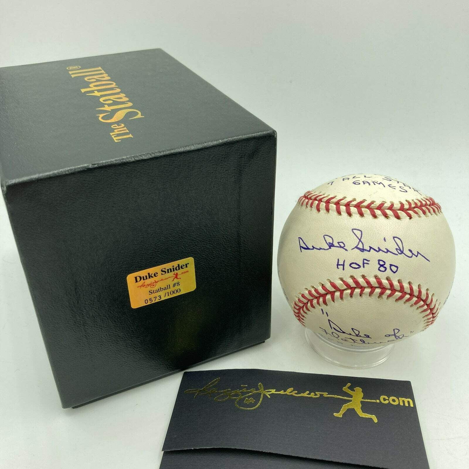 Duke Snider Signed Heavily Inscribed Career STAT Baseball With JSA COA ...