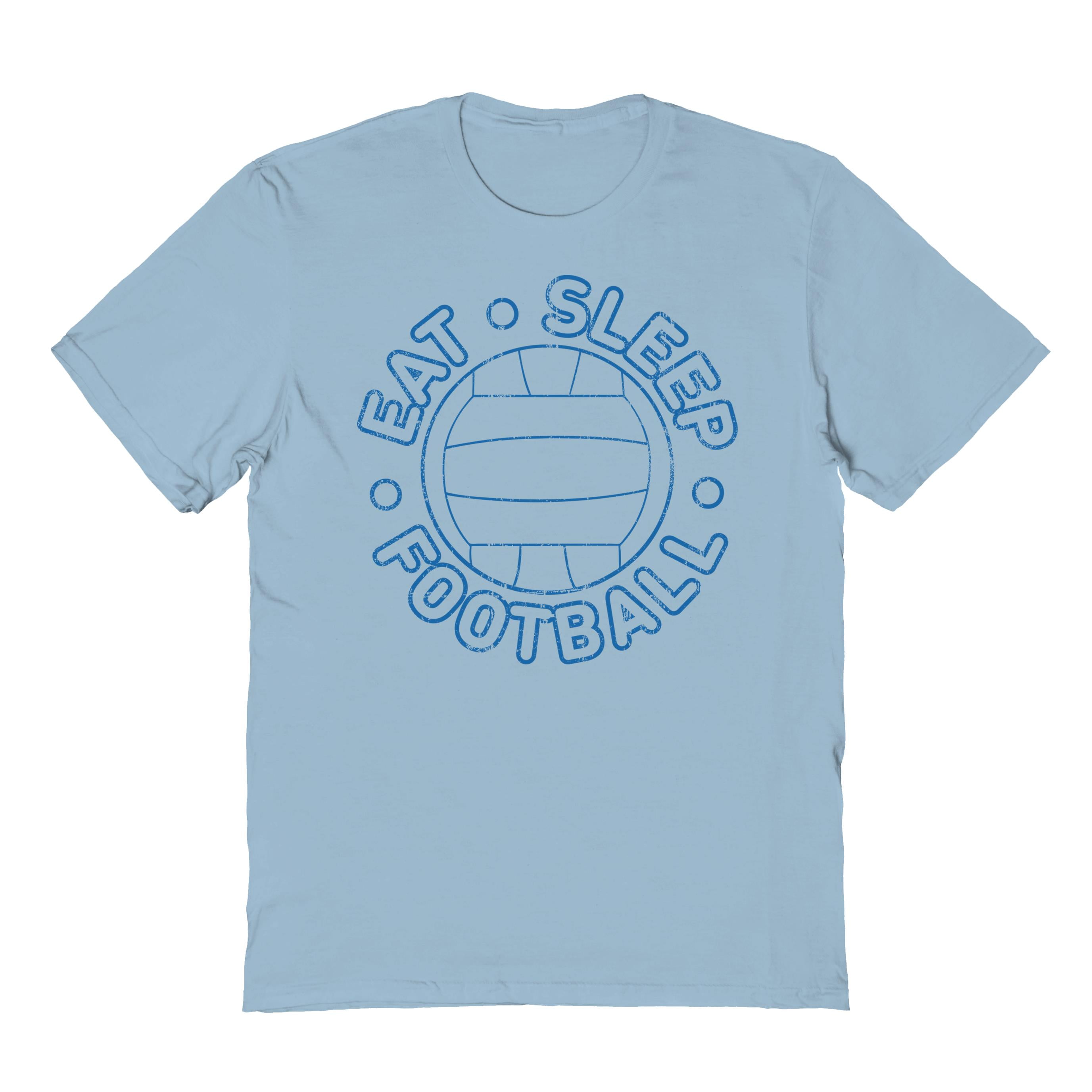 Duke & Sons Eat Sleep Football Graphic Light Blue Men's Cotton T-Shirt ...