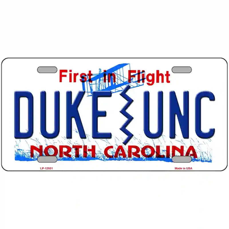 Duke | UNC Novelty Metal License Plate 24" x 12" Large - Walmart.com