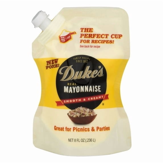 Duke's® Real Mayonnaise, 8 oz Squeeze Pouch, Tailgate, Camping, Smooth ...