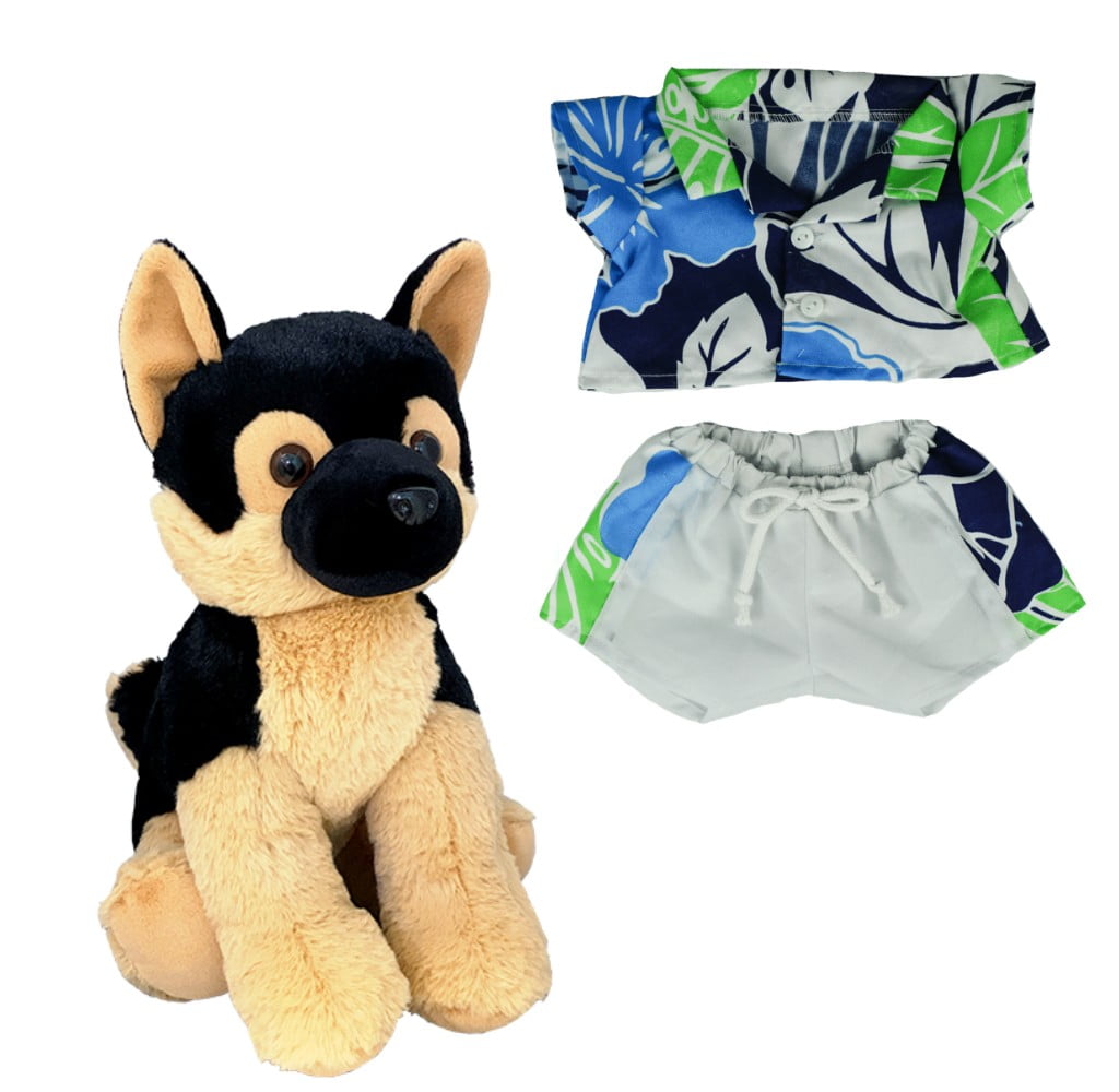 Duke the German Shepherd Stuffed Animal Dressed in Hawaiian Outfit ...