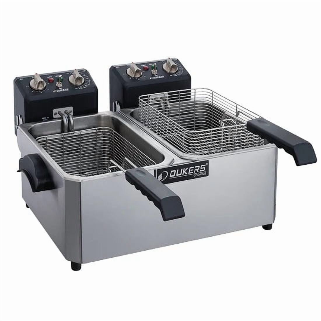 Dukers DCF7ED 14lb Two Basket Electric Countertop Fryer - Walmart.com