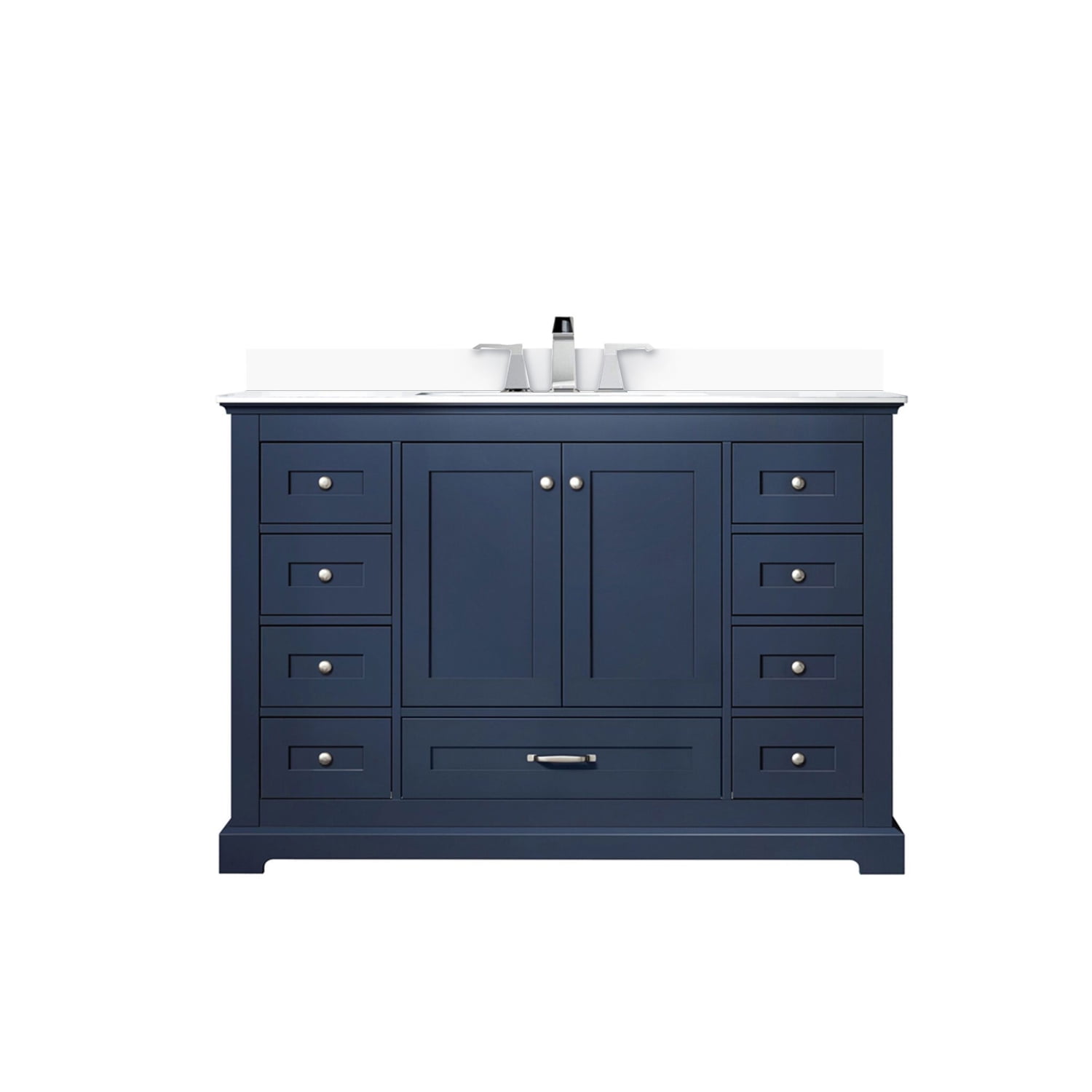 Dukes 48 in. W Navy Blue Single Bath Vanity, Cultured Marble Top, and ...