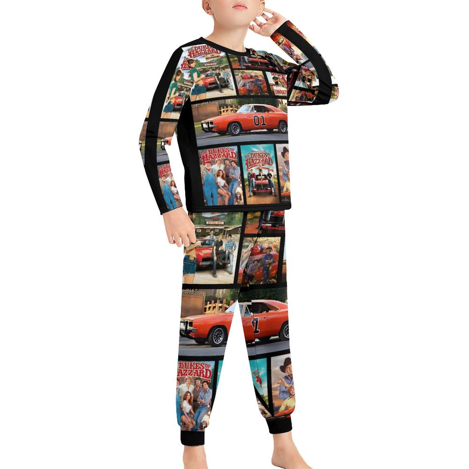 Dukes Orange Car Haz-zard Costumes T Shirt Set Crewneck Tee Shirt Pants ...