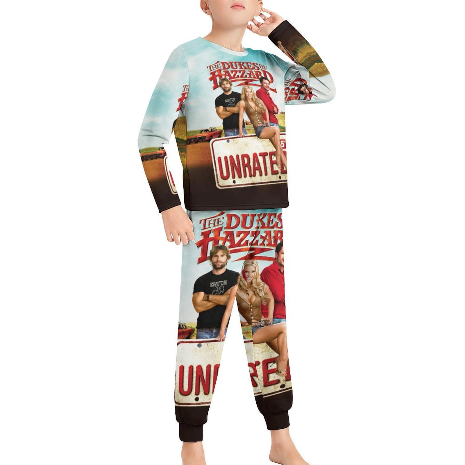 Dukes Orange Car Haz-zard Costumes T Shirt Set Crewneck Tee Shirt Pants ...