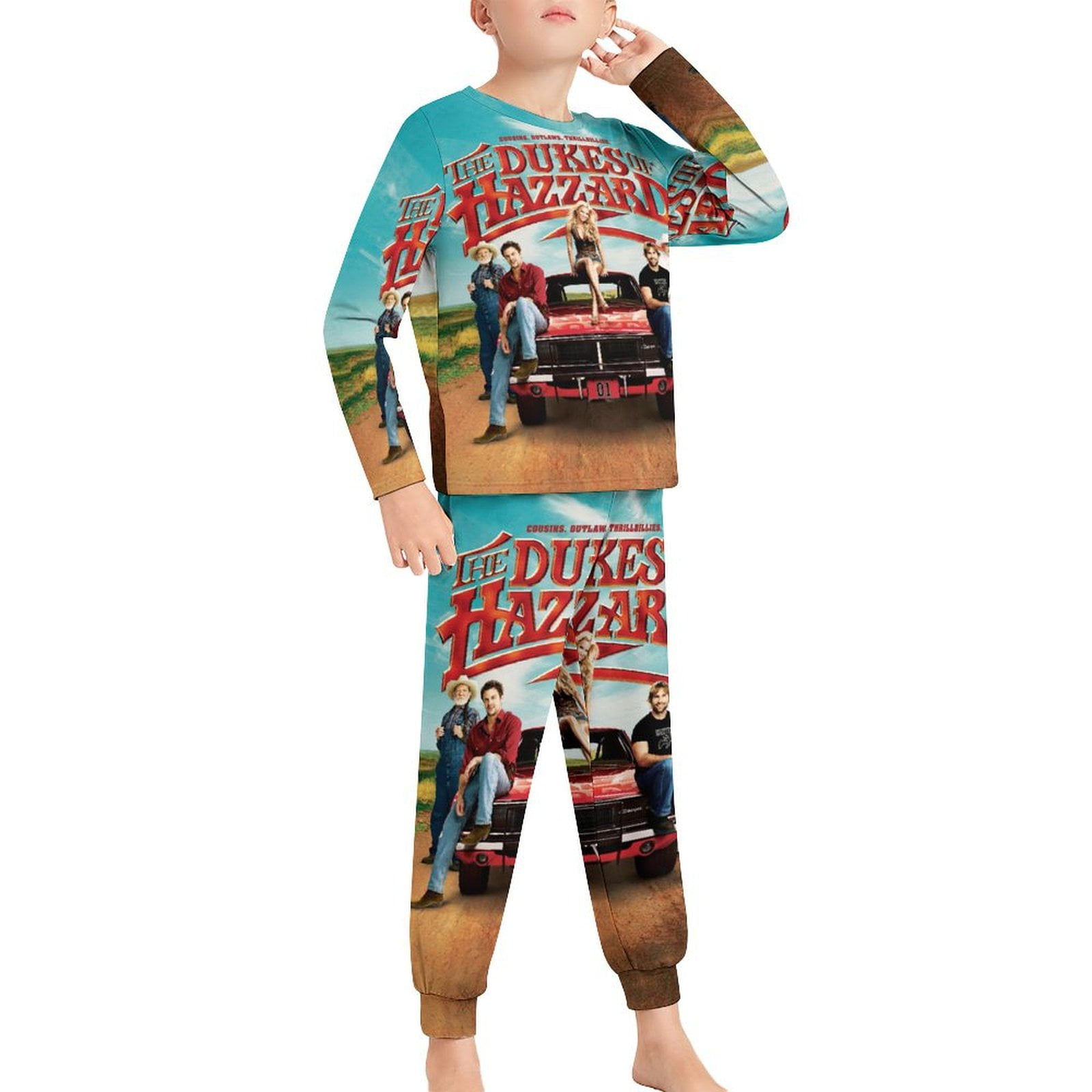 Dukes Orange Car Haz-zard Costumes T Shirt Set Crewneck Tee Shirt Pants ...