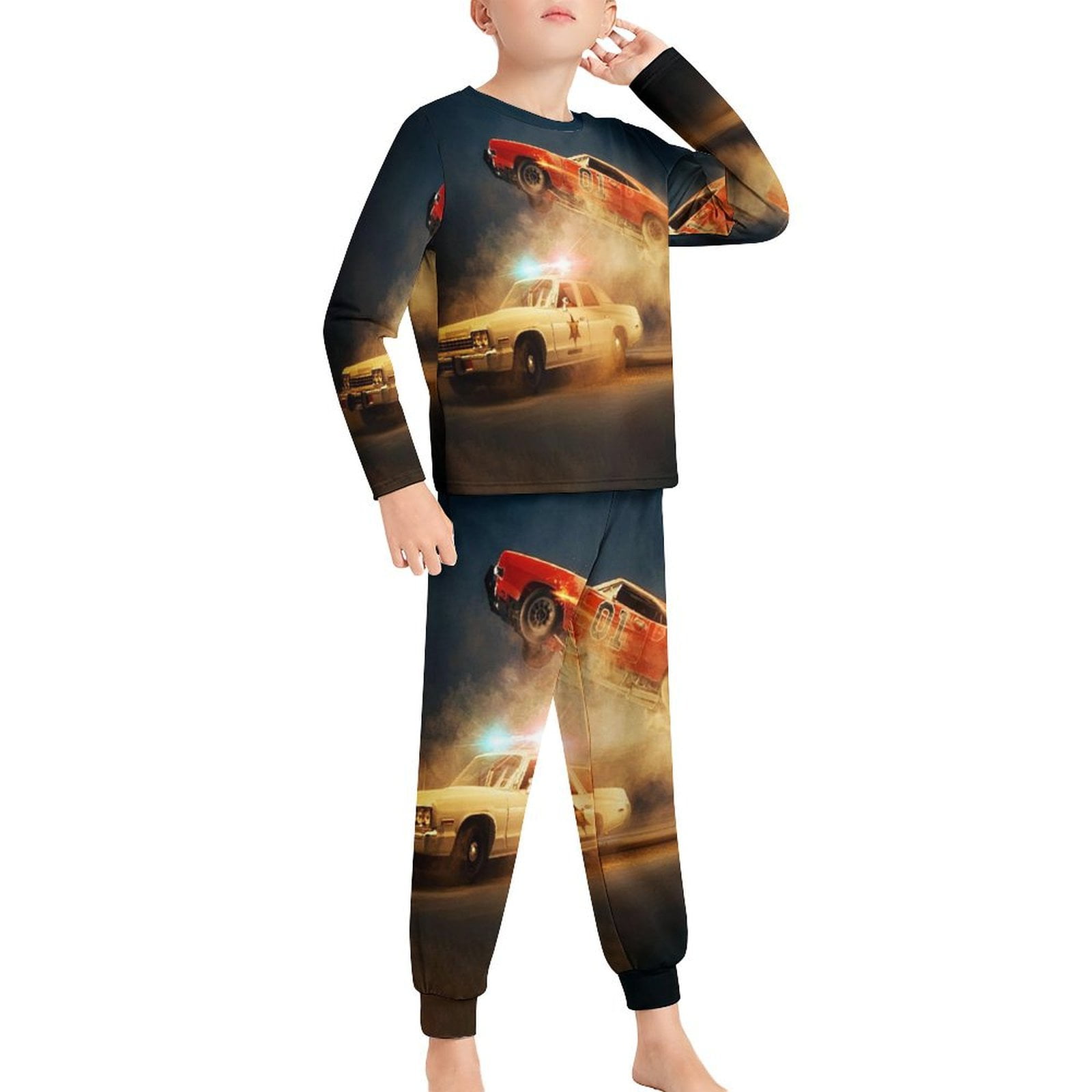 Dukes Orange Car Haz-zard Costumes T Shirt Set Crewneck Tee Shirt Pants ...