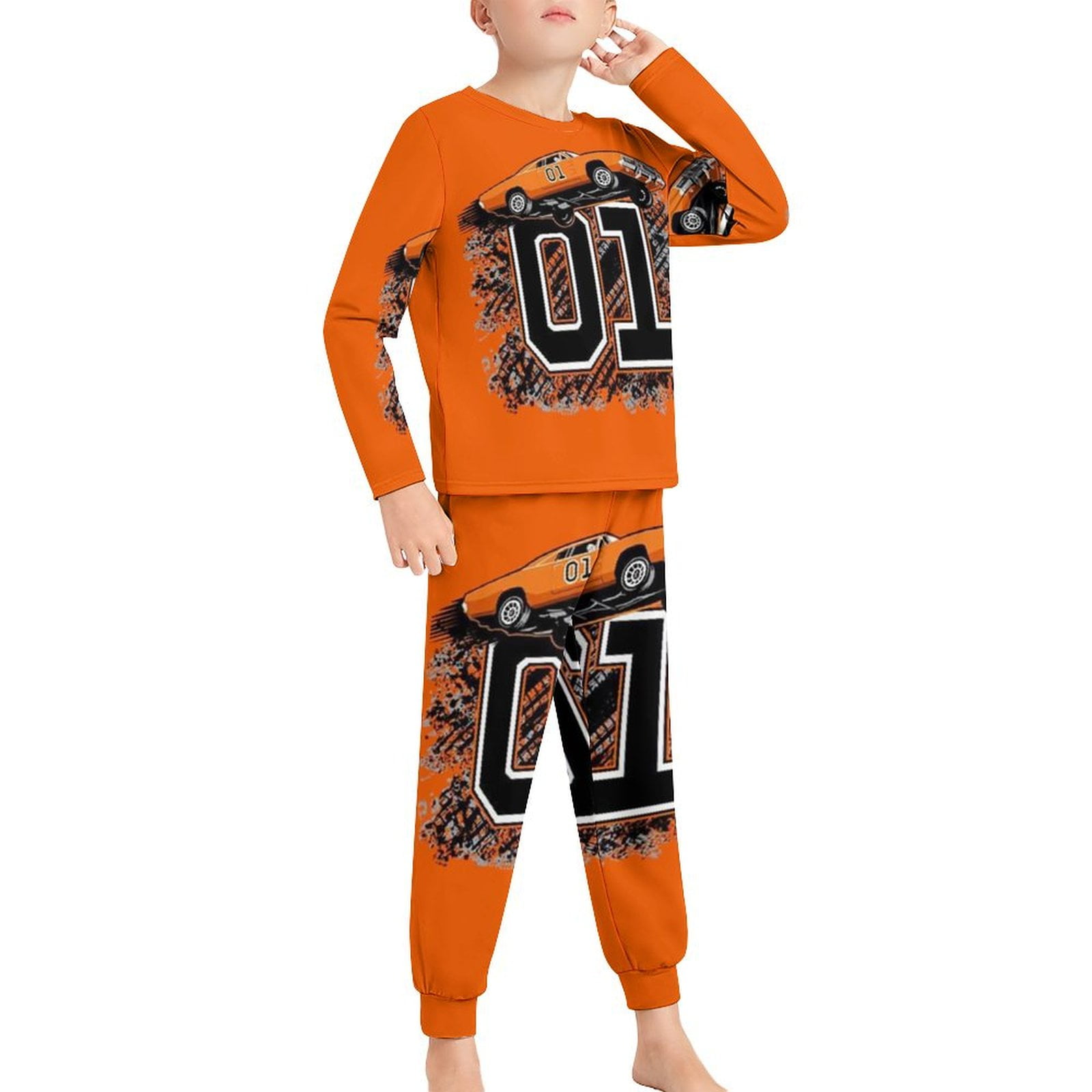 Dukes Orange Car Haz-zard Costumes T Shirt Set Crewneck Tee Shirt Pants ...