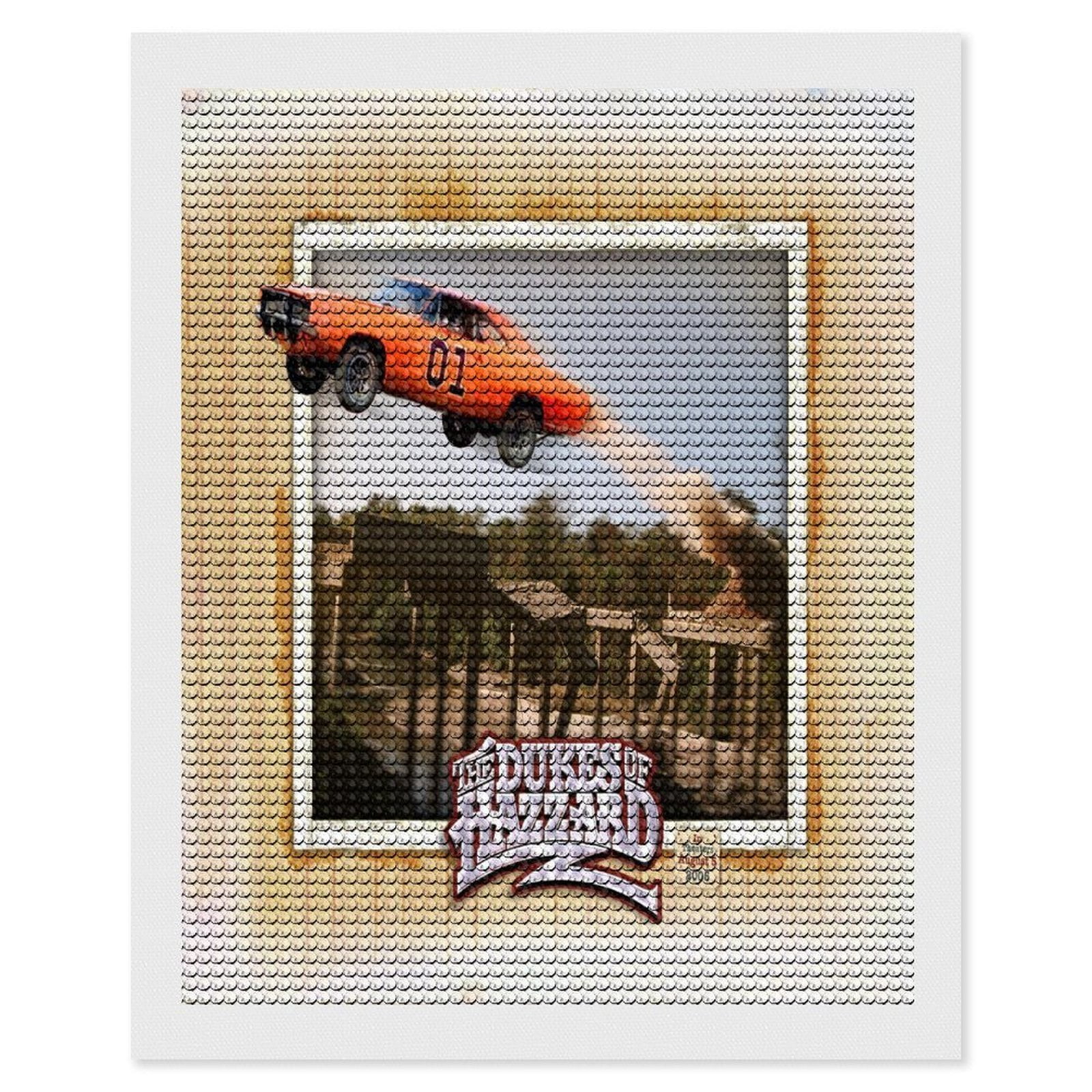 Dukes Orange Car Haz-zard Diamond Art Kits for Adults Kids,DIY 5D Round ...