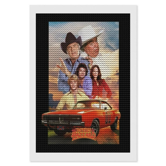 Dukes Orange Car Haz-zard Diamond Art Kits for Adults Kids,DIY 5D Round ...