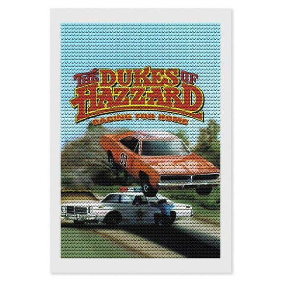 Dukes Orange Car Haz-zard Diamond Art Kits for Adults Kids,DIY 5D Round ...