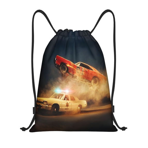 Dukes Orange Car Haz-zard Drawstring Bags Large Capacity Shopping Bag ...