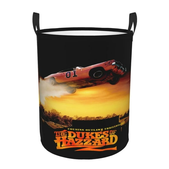 Dukes Orange Car Haz-zard Laundry Basket with Handle Waterproof Fabric ...