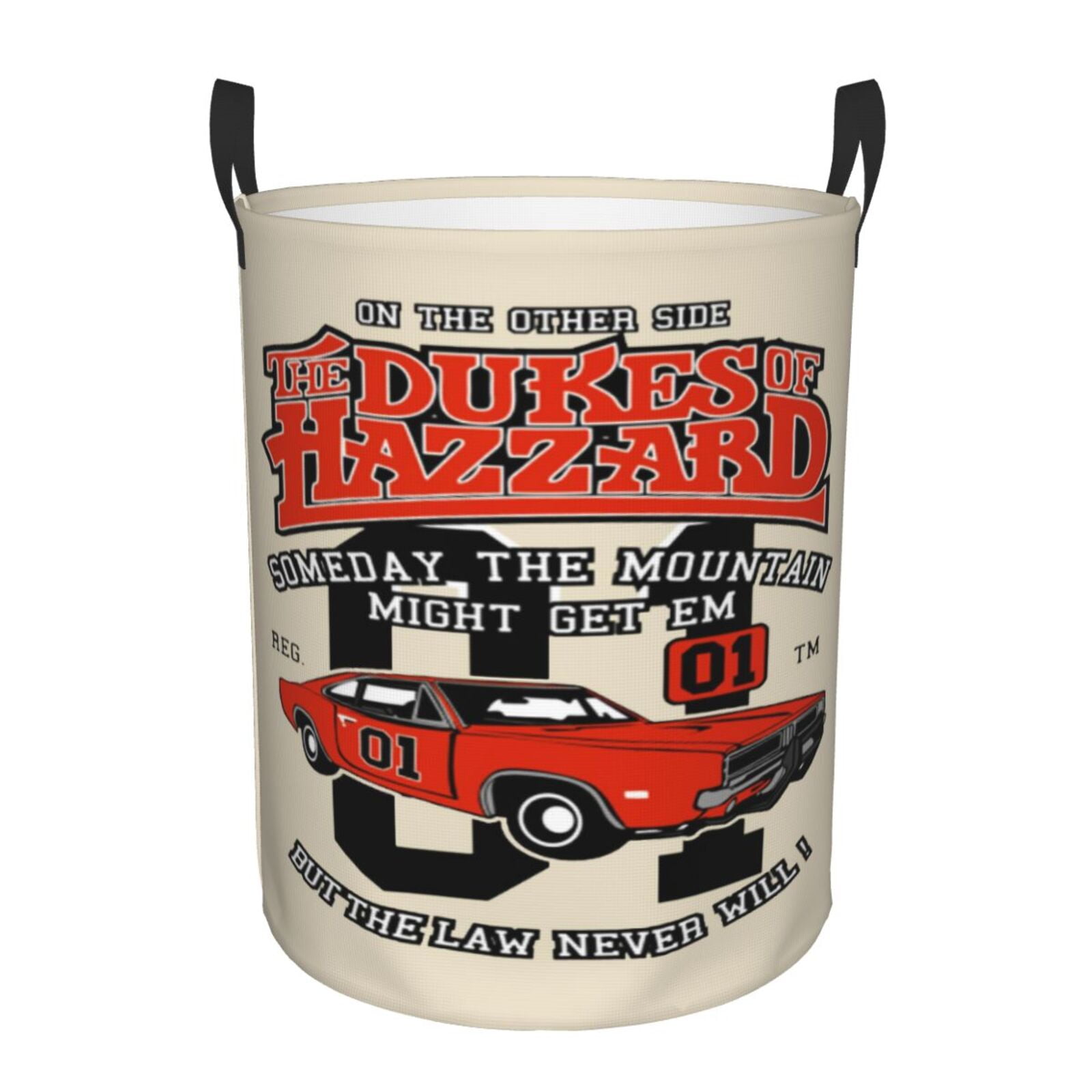 Dukes Orange Car Haz-zard Laundry Basket with Handle Waterproof Fabric ...