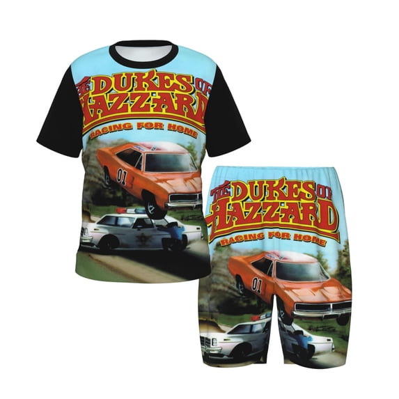Dukes Orange Car Haz-zard Pajamas Set Summer Cartoon Printed Short Set ...
