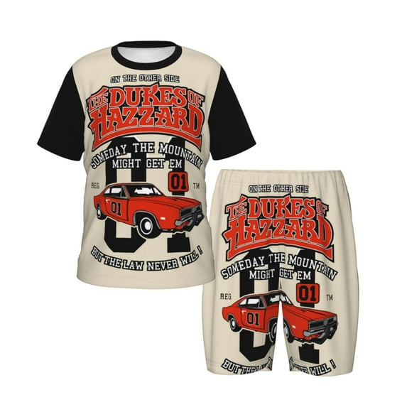 Dukes Orange Car Haz-zard Pajamas Set Summer Cartoon Printed Short Set ...