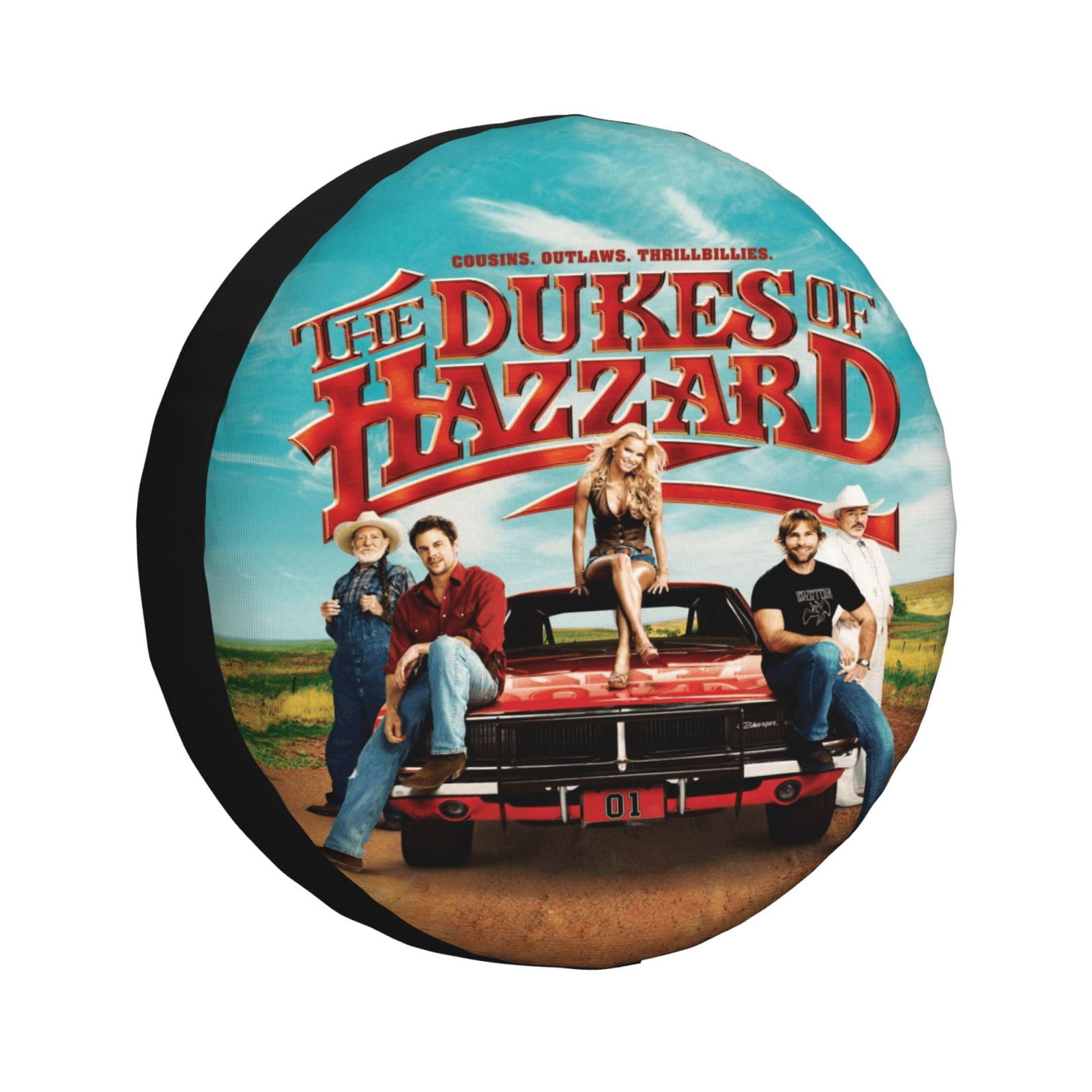 Dukes Orange Car Haz-zard Tire Cover Cartoon Weatherproof Universal ...