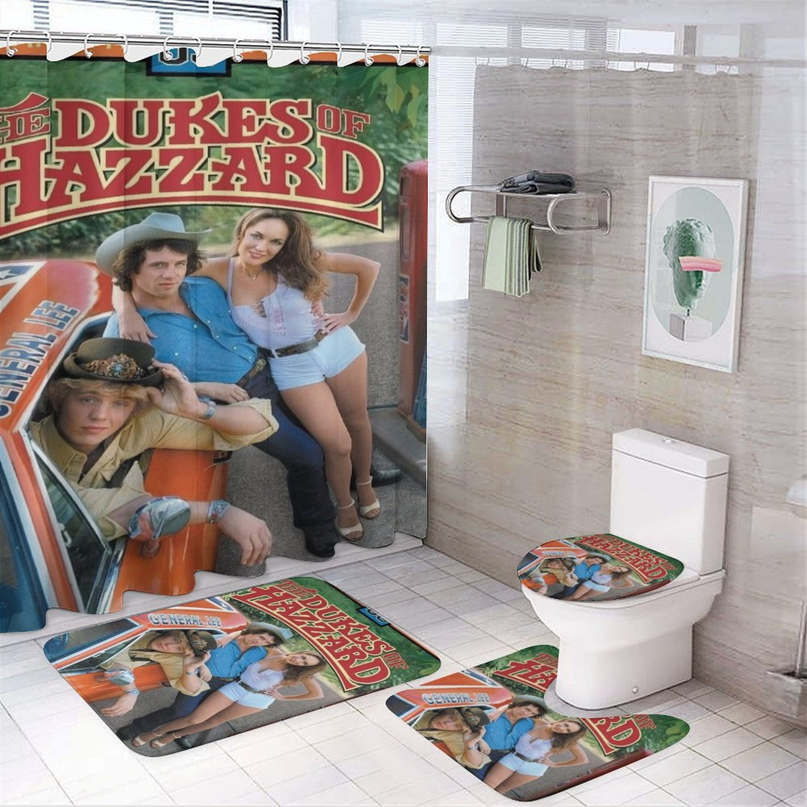 Dukes-of-Hazzard Shower Curtain 4 Piece Bath Sets for Home Decor Non ...