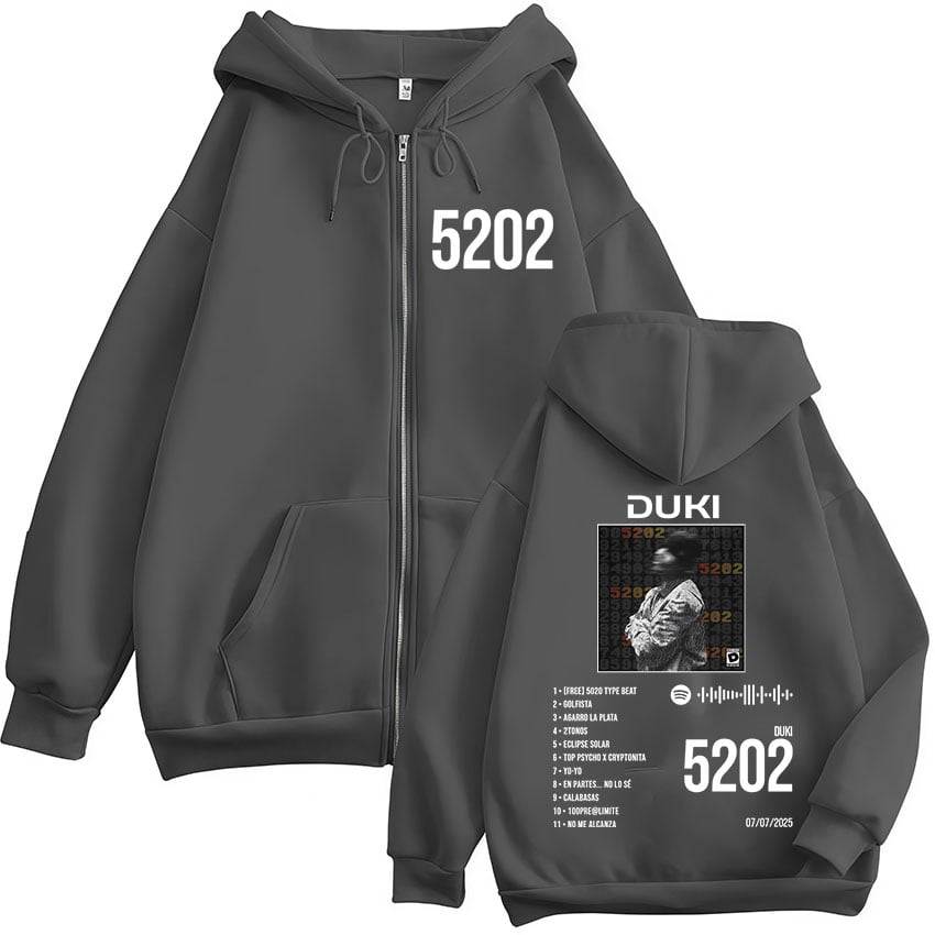 Duki 5202 MIXTAPE 2025 Zip Up Hoodie Fleece Lined Unisex Hip Hop Oversized Sweatshirt Casual ...