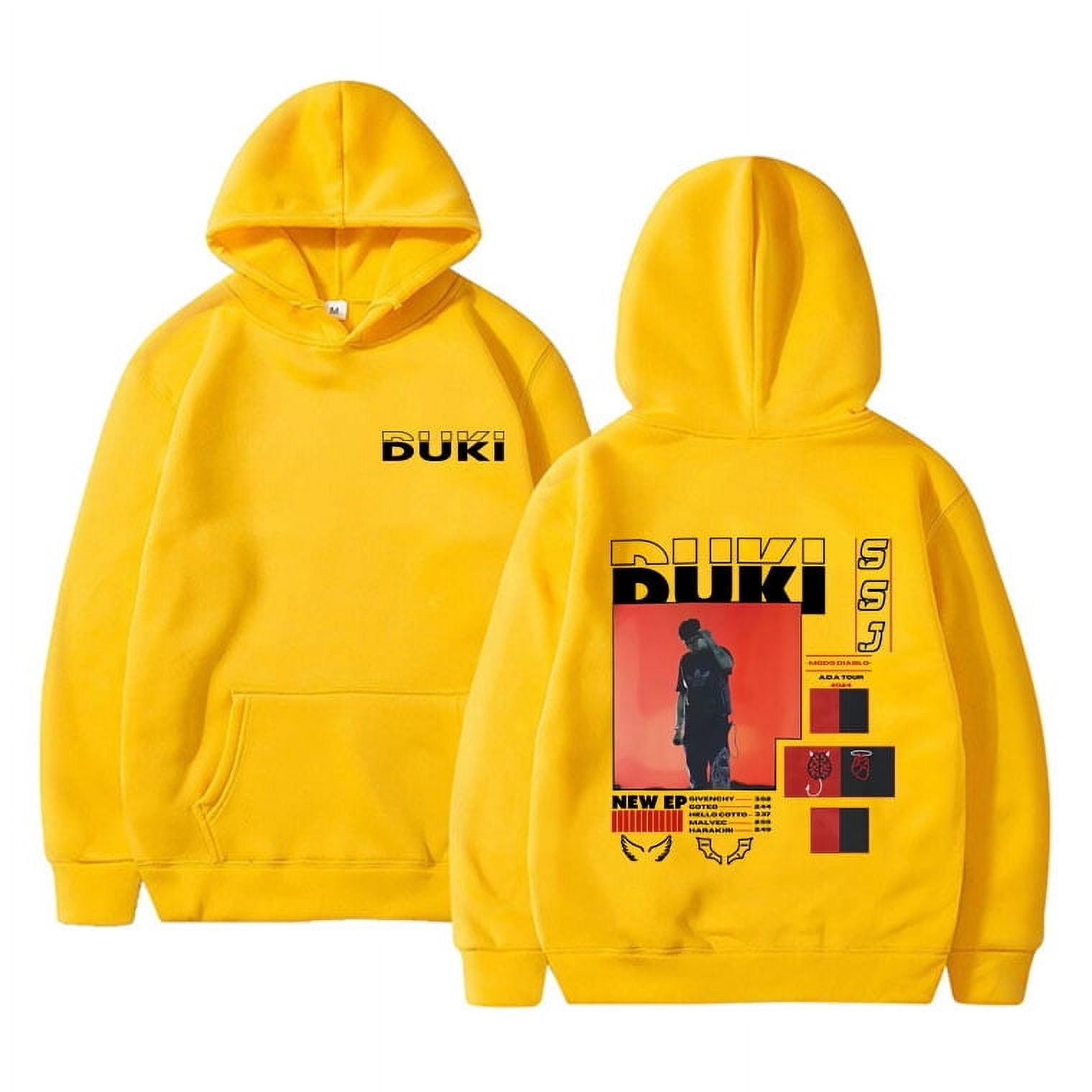 Duki ADA Tour Men's Vintage Oversized Hip Hop Hoodie - Streetwear ...