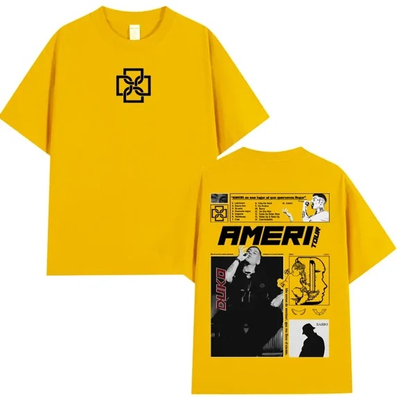 Duki Ameri Tour Merch Unisex Oversized Soft Cotton Graphic O-Neck T-Shirt - Retro Latin Hip Hop ...