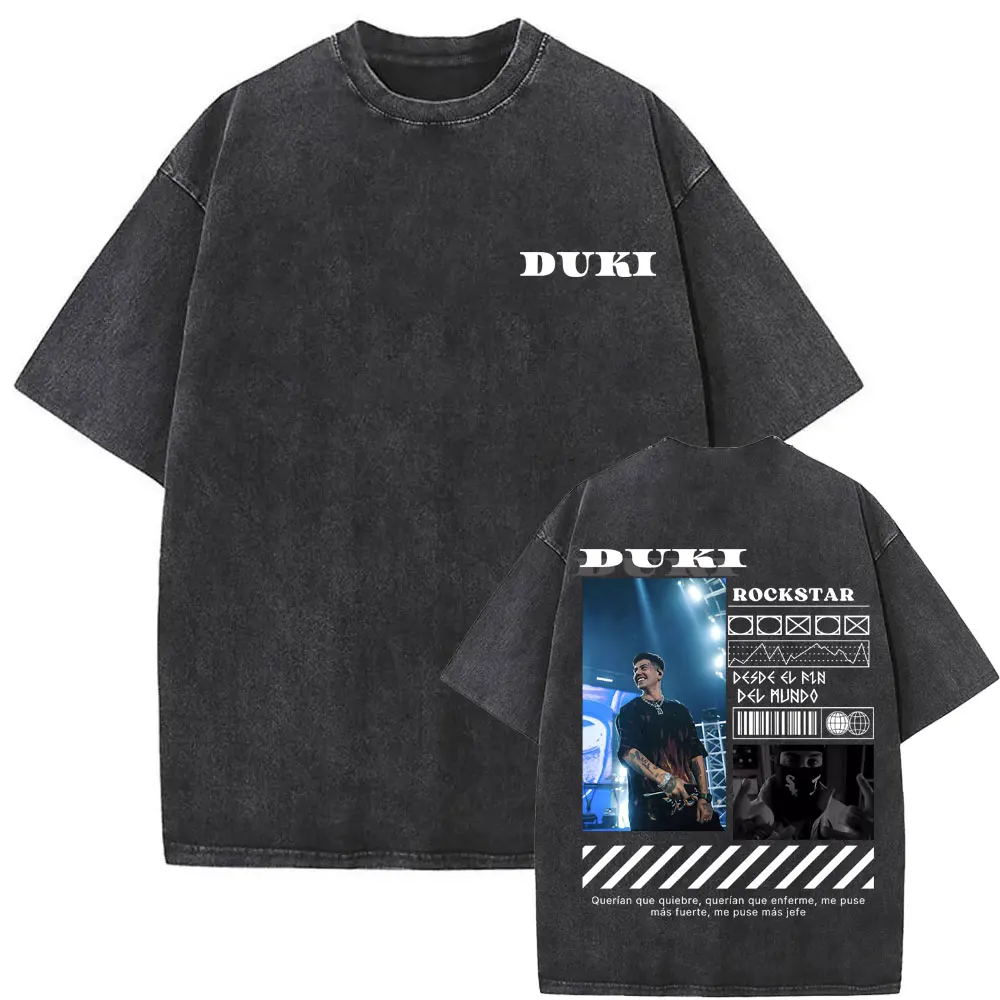 Duki Antes De Ameri Merch Unisex Hip Hop Oversized Washed Vintage Short ...