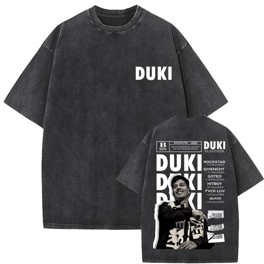 Duki Antes De Ameri Merch Unisex Hip Hop Oversized Washed Vintage Short ...