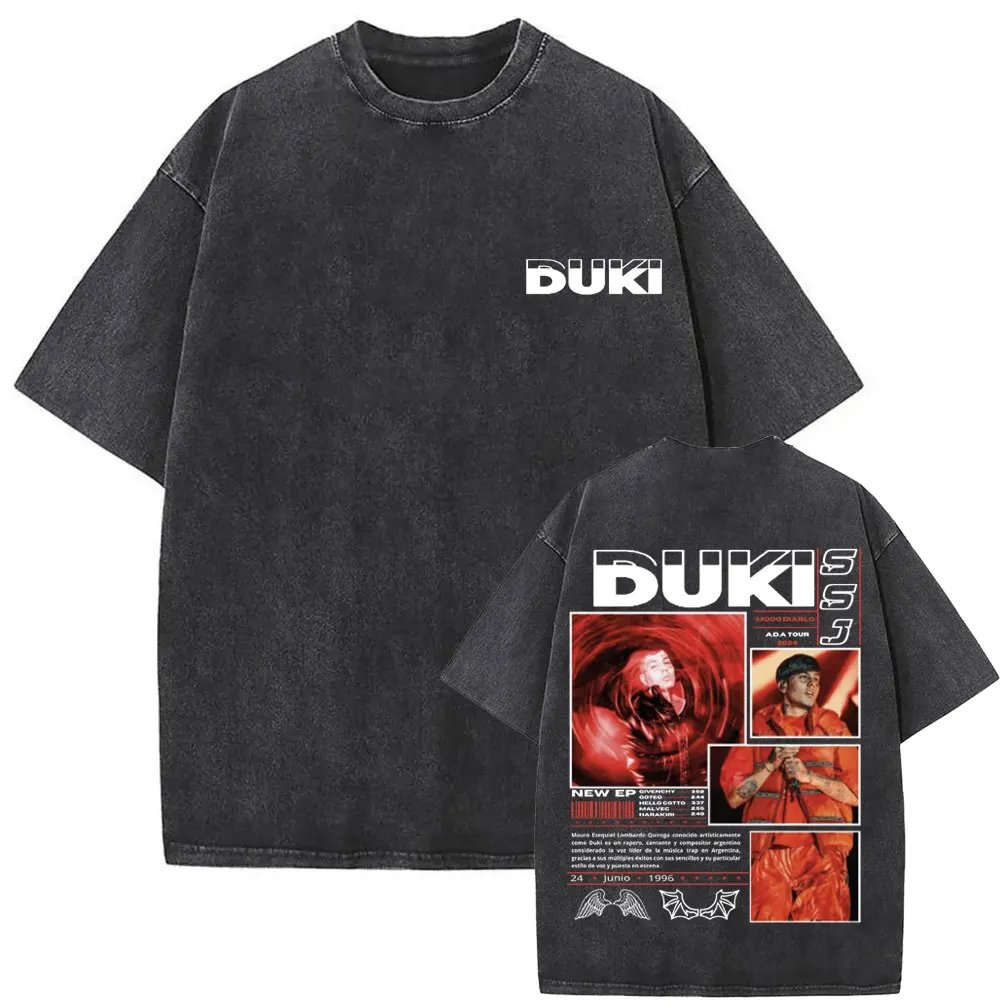 Duki Antes De Ameri Merch Unisex Hip Hop Oversized Washed Vintage Short ...