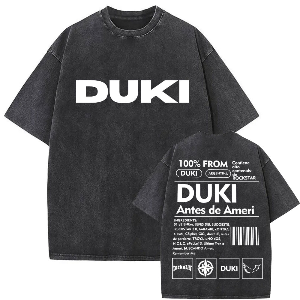 Duki Antes De Ameri Merch Unisex Hip Hop Oversized Washed Vintage Short ...