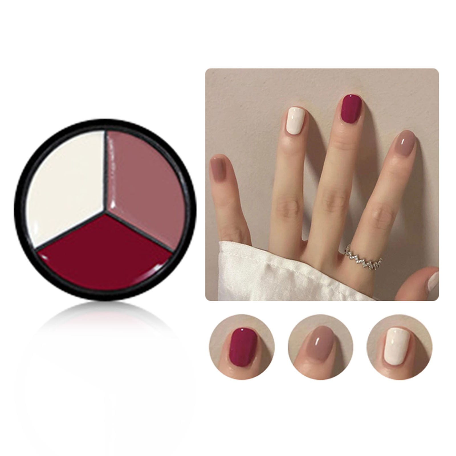 Duklien Nail Polish Solid Three Color Nail Polish Gel Popular Color ...