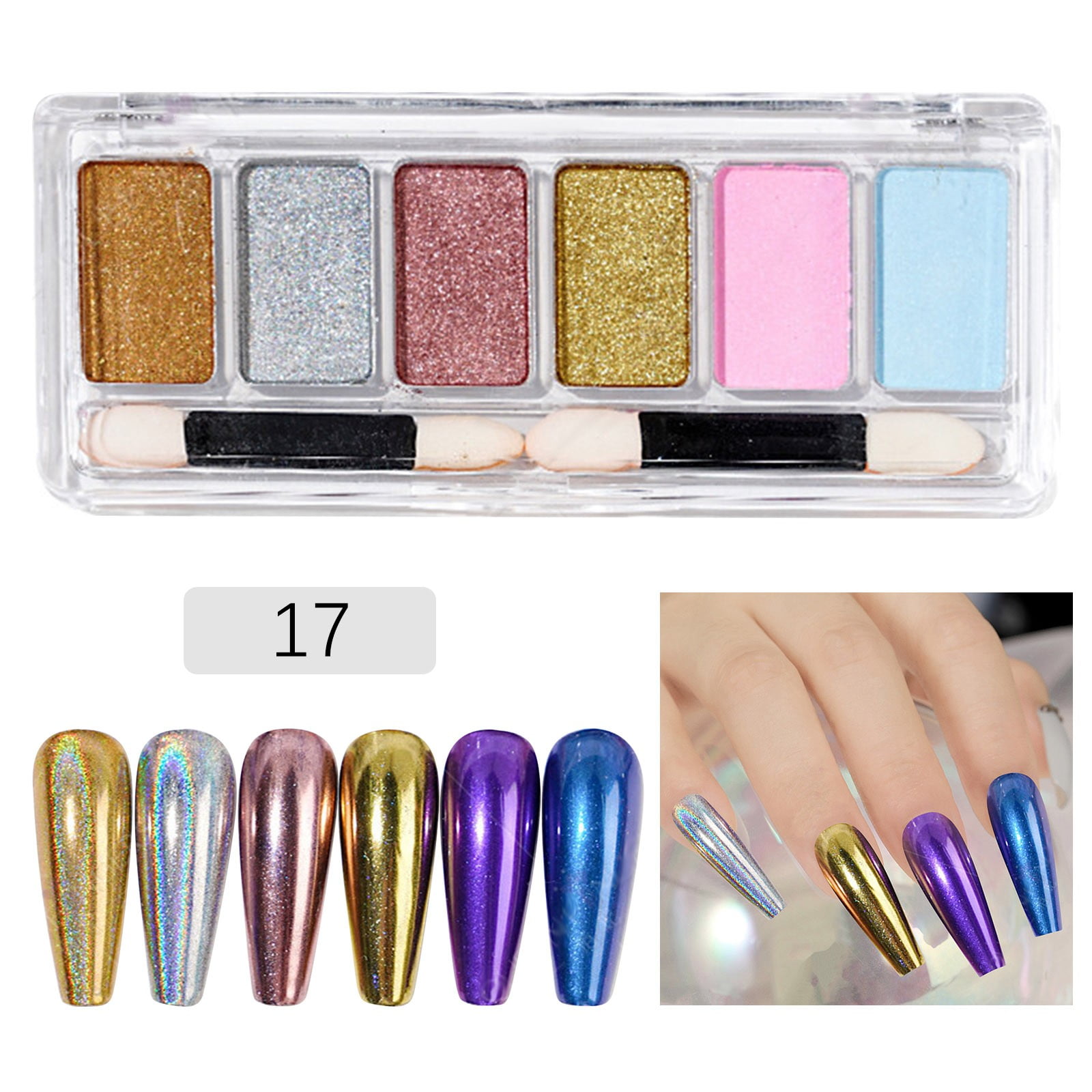 Duklien Nail Powder Nail Powder Holographic Fine Nail Powder Design ...