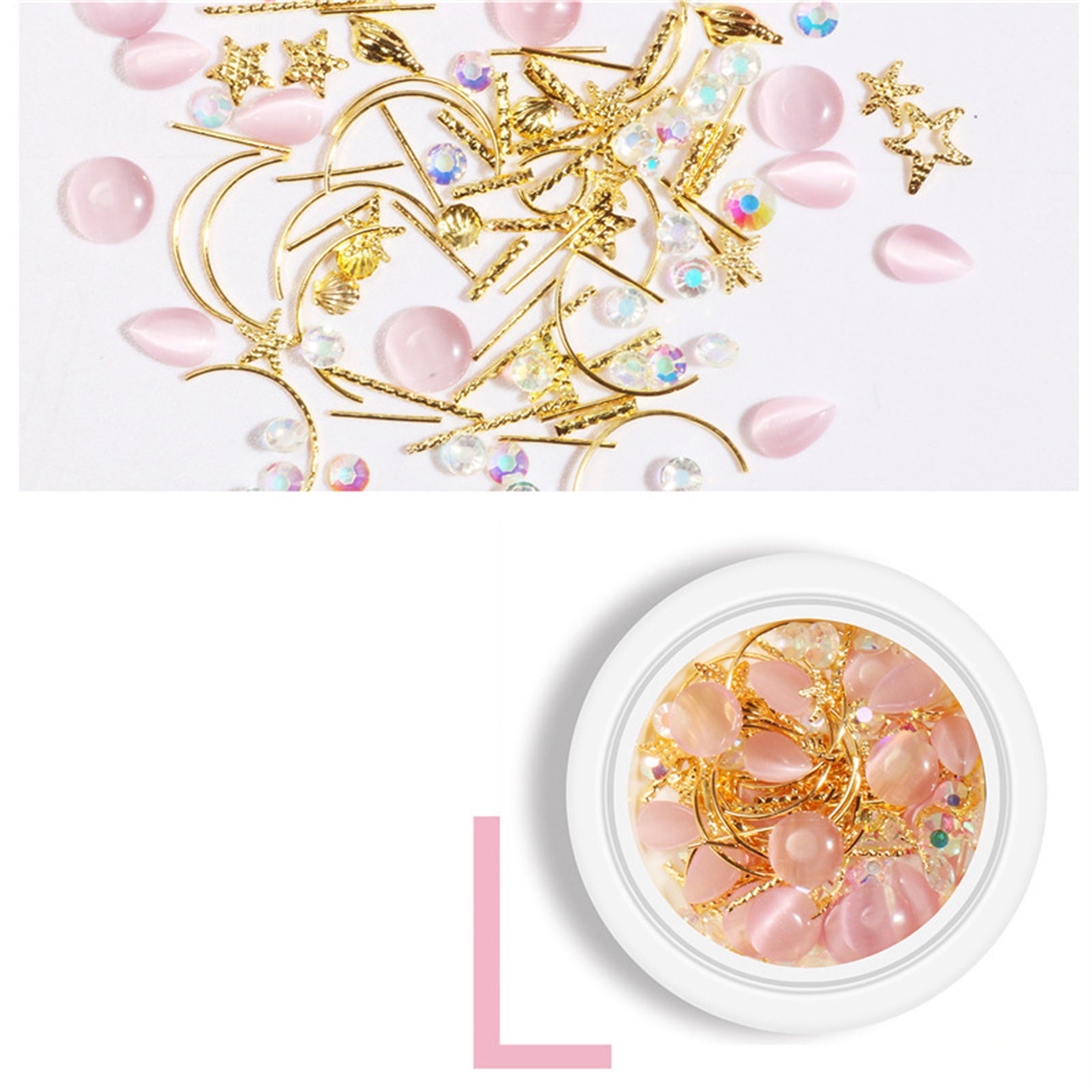 Duklien Nail Stickers 5D Nail Metal Rivets Studs Charms Decoration Gold ...