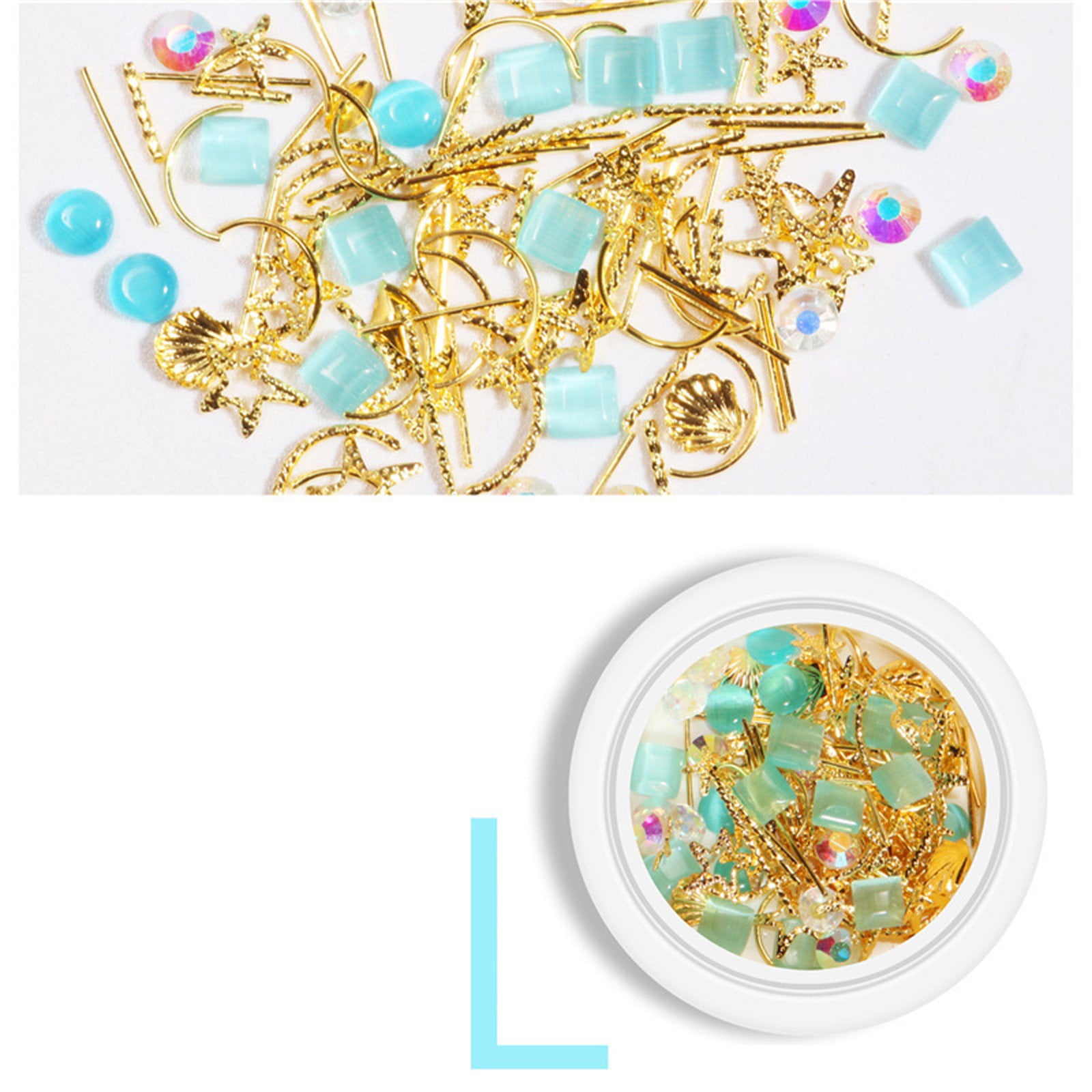 Duklien Nail Stickers 5D Nail Metal Rivets Studs Charms Decoration Gold ...