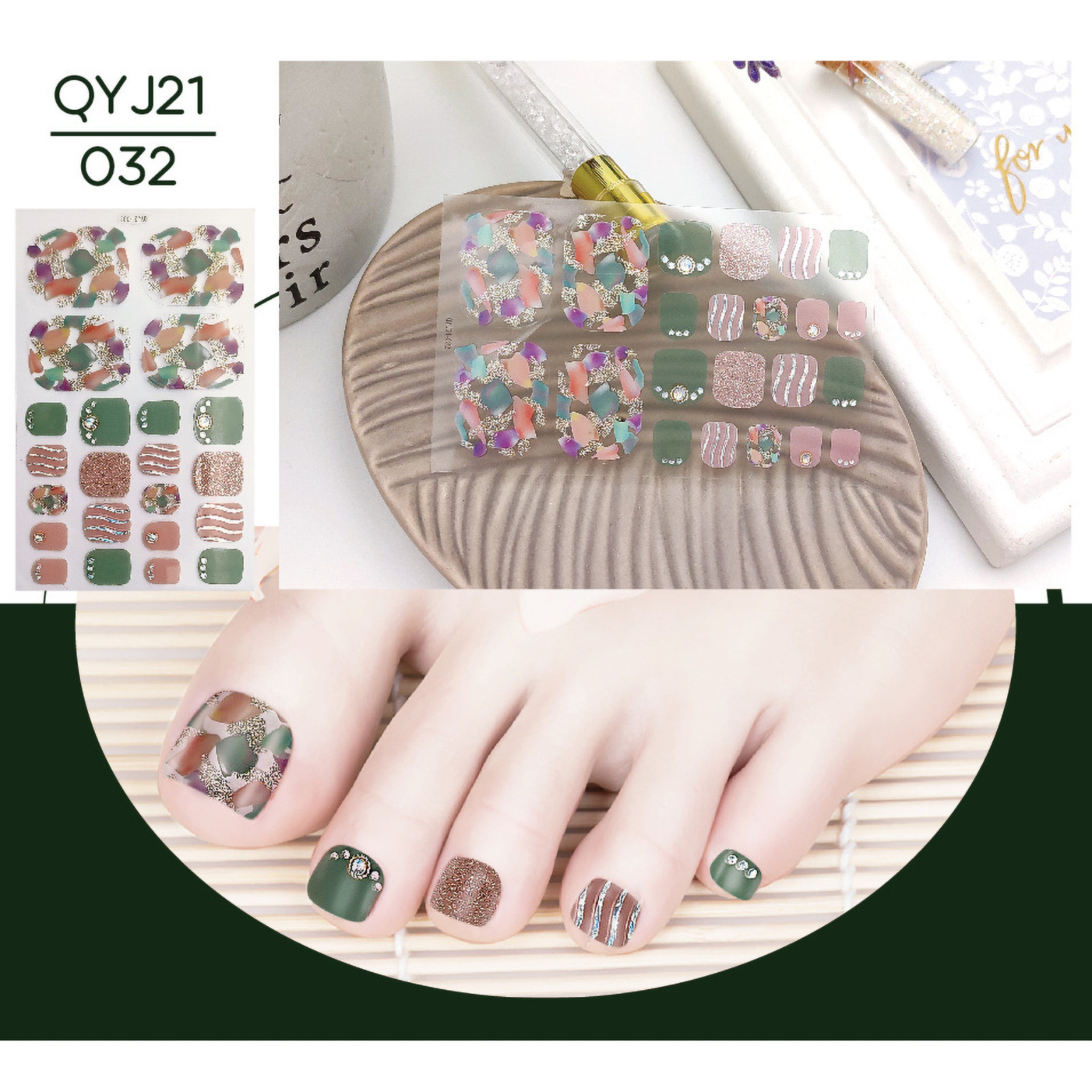 Duklien New 5D Nail Art Stickers, Nail Stickers Fashion Foot Nail ...