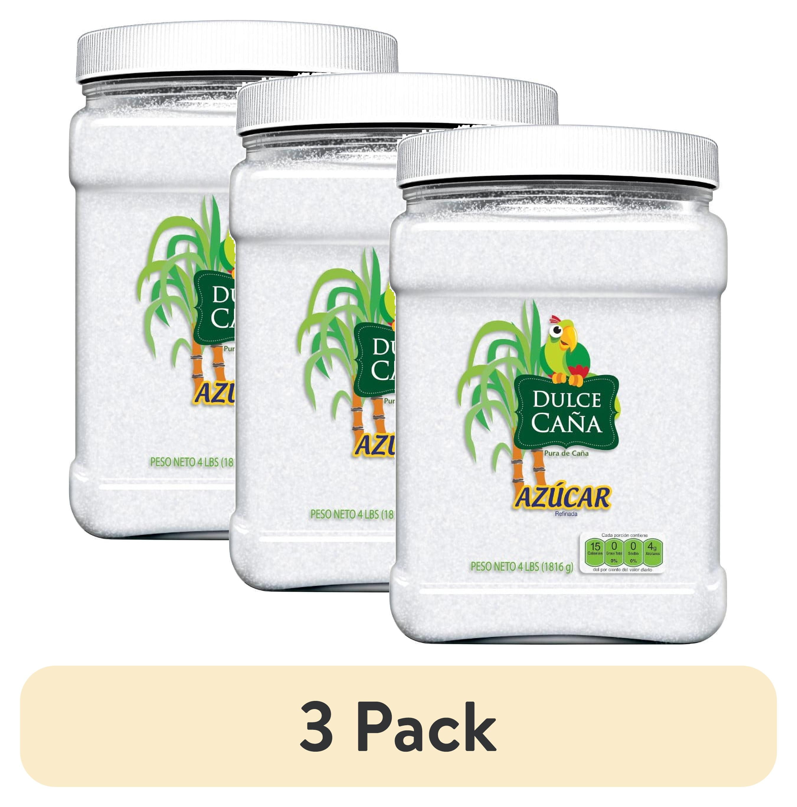 (3 pack) Dulce Caña, Pure Cane Refined Sugar, 4lbs (1.9kg), Plastic Jar ...