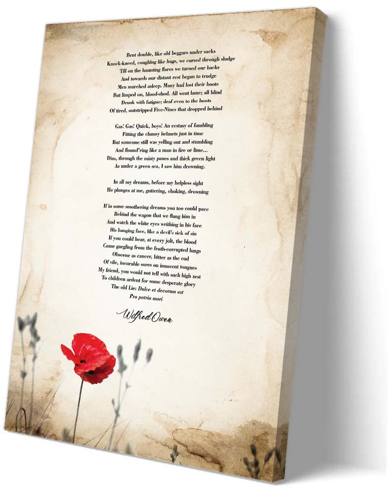 Dulce Et Decorum Est By Wilfred Owen Poem Art Posters Wall Art for ...