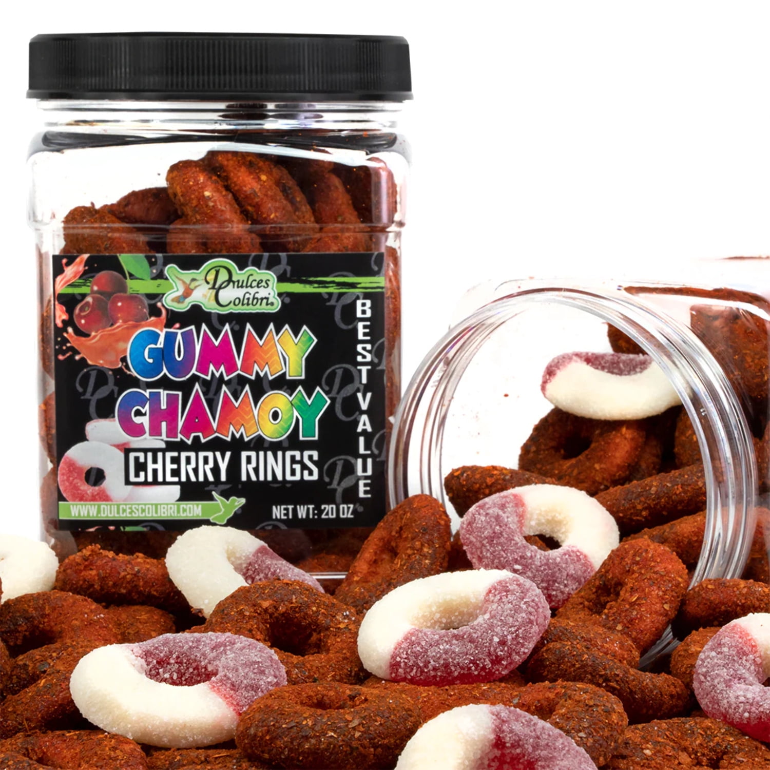 Dulces Colibri - Best Value Jar | Dry Chamoy Coated Cherry Rings | Mess ...